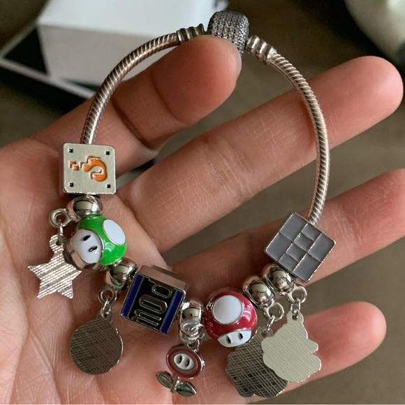 Pandora | Jewelry | Pandora Pave Clasp Bracelet W Super Mario Bros ...